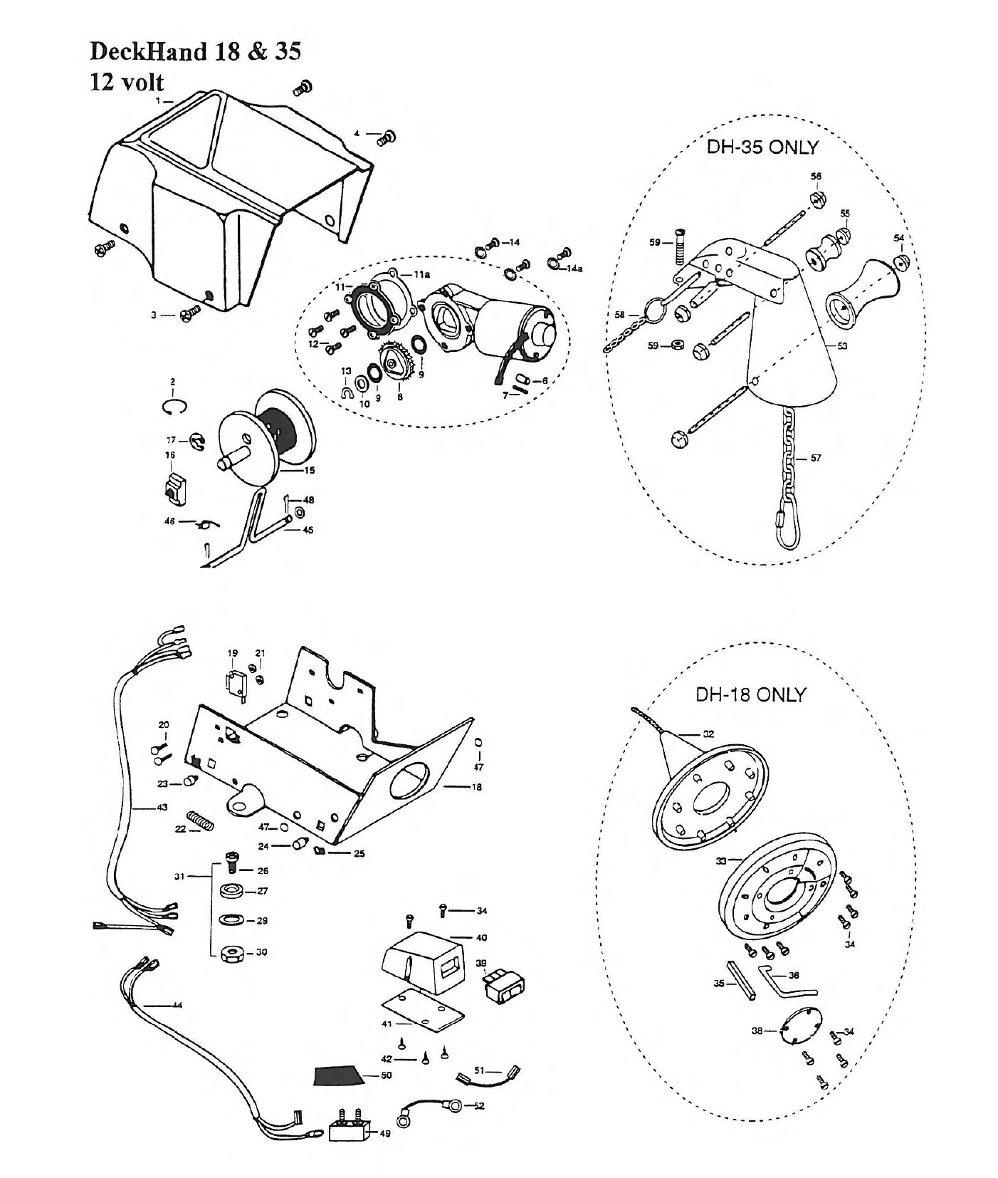 Minn Kota DeckHand 18 and DeckHand 35 Parts - 2002 from FISH307.com